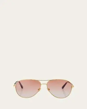 TOM FORD Clark Metal Aviator Sunglasses Red