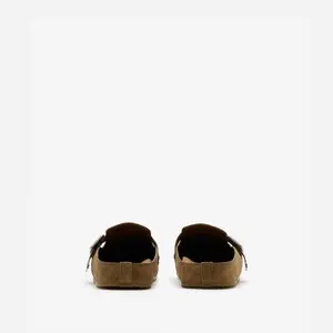 Burberry Check Suede Urchin Clogs - Jute Beige