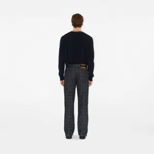 Burberry Check Trim Wool Sweater - Black