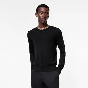 Burberry Check Trim Wool Sweater - Black