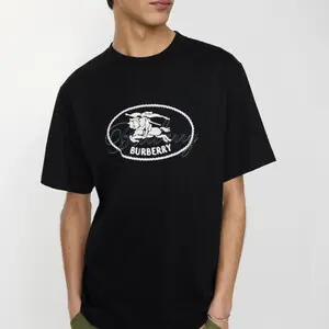 Burberry Knight Stamp Cotton T-shirt - Black