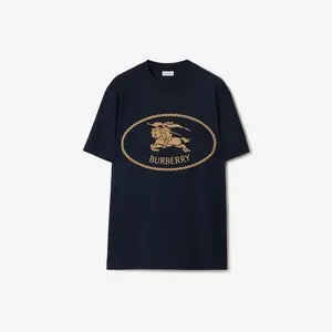 Burberry Knight Stamp Cotton T-shirt - Navy