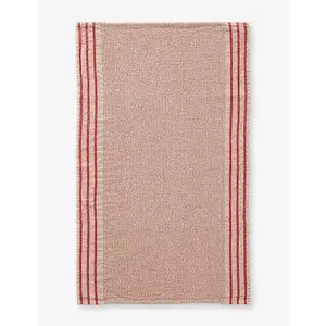 Charvet Maya Striped Linen Tea Towel - Lin Cerise