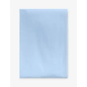 TEKLA Percale Super-king Fitted Cotton Sheet - Island Blue