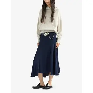 Prada Cady Flared Woven Midi Skirt