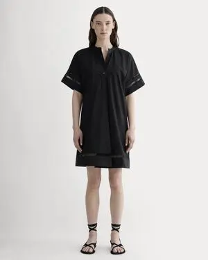 Everlane Lace Trim Popover Dress - Black