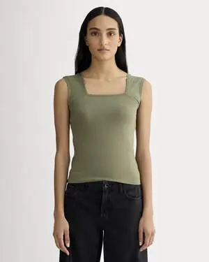 Everlane Form Square-neck Tank Top - Lichen Green