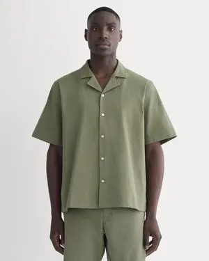 Everlane Seersucker Resort Shirt Lichen Green