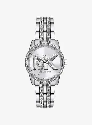 Michael Kors Mini Bryant Pavé Logo Watch - Silver