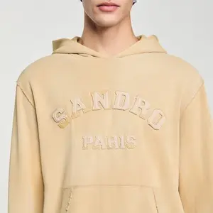 Sandro Faded Fleece Hoodie With Patch