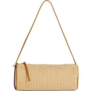 REFORMATION Simona Raffia Cylinder Shoulder Bag - Natural Raffia