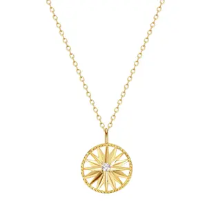 MAZIN JEWELS Compass Pendant Necklace - Gold