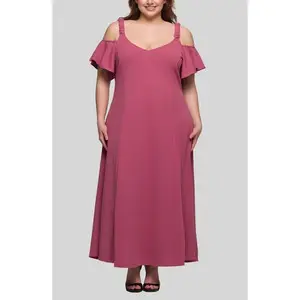 24seven Comfort Apparel Cold Shoulder Day Dresses