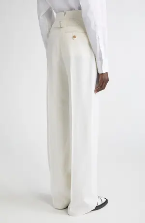 Alexander McQueen Wool Gabardine Wide-leg Pants