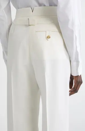 Alexander McQueen Wool Gabardine Wide-leg Pants