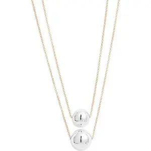Nordstrom Two-tone Orb Layered Necklace - Goldilver