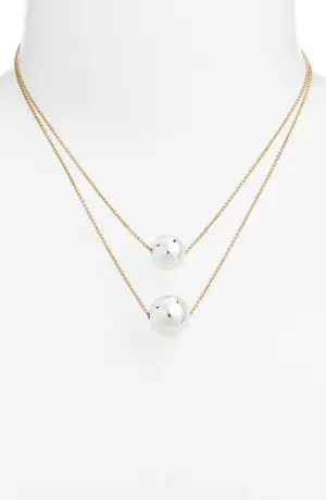 Nordstrom Two-tone Orb Layered Necklace