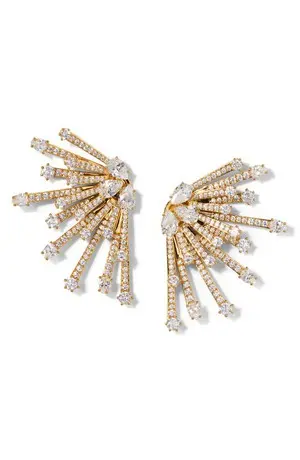 Nadri Starlet Cubic Zirconia Burst Jacket Earrings - Gold