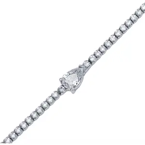 MAZIN JEWELS Pear Drop Tennis Bracelet - Silver