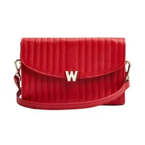 Wolf Mimi Quilted Leather Crossbody Bag With Wristlet - Red