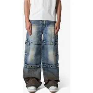 Mnml Baggy Grommet Denim Cargo Jeans