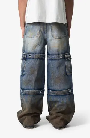 Mnml Baggy Grommet Denim Cargo Jeans