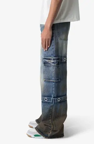Mnml Baggy Grommet Denim Cargo Jeans