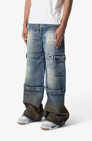 Mnml Baggy Grommet Denim Cargo Jeans