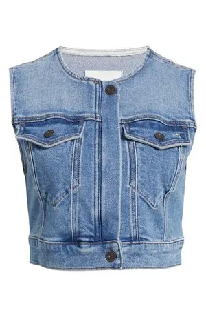HIDDEN JEANS Crop Denim Trucker Vest
