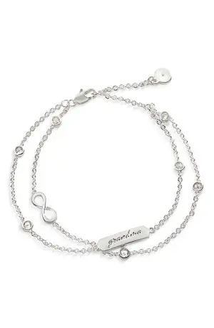 ALEX AND ANI Alex And Ani 'Grandma' Infinity Chain Bracelet Silver