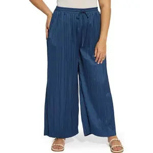 Lyssé Pleated Wide Leg Satin Pants
