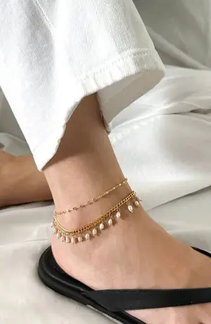 ST. MORAN Beaded Chain Anklet