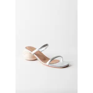 HUMA BLANCO Chachi Leather Slide Sandal - Silver