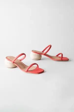 HUMA BLANCO Chachi Leather Slide Sandal - Tomato