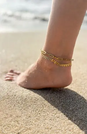 ST. MORAN Chevron Chain Anklet