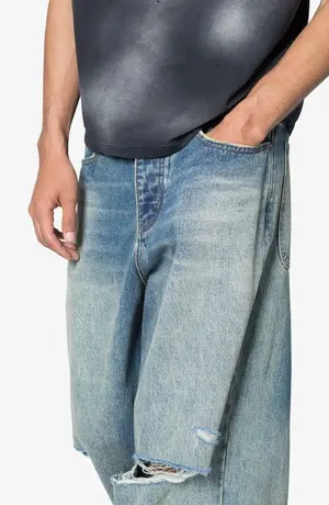 Mnml Baggy Rave Ripped Wide Leg Jeans