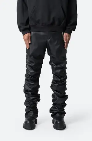 Mnml Faux Leather Stacked Pants