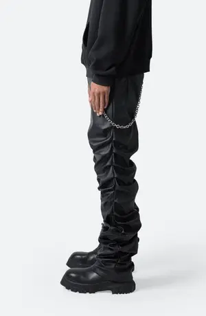 Mnml Faux Leather Stacked Pants