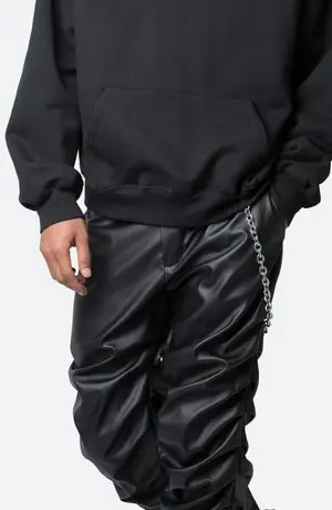 Mnml Faux Leather Stacked Pants