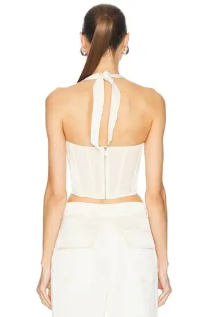 FLEUR DU MAL Satin Halter Corset Top