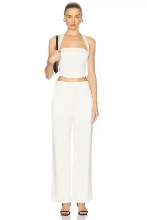 FLEUR DU MAL Satin Halter Corset Top