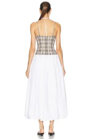 Simkhai Pfeiffer Bustier Midi Dress - Midnight Gingham