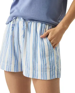 Splendid Campside Striped Shorts Steel Blue Stripe