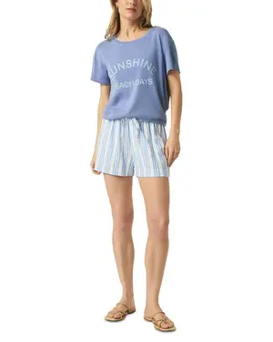 Splendid Campside Striped Shorts - Steel Blue Stripe