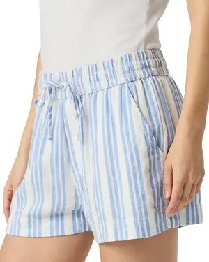 Splendid Campside Striped Shorts - Steel Blue Stripe