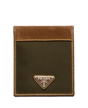 Prada Re-nylon And Leather Wallet - Green