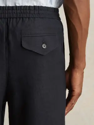 REISS Linen Drawstring Relaxed-fit Trousers