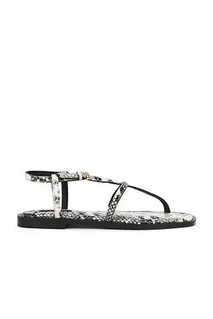 A.emery Remly Flat Sandal In Snake-embossed Leather