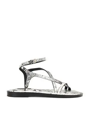 A.emery Edna Snake-embossed Leather Sandal - Eggshell Snake