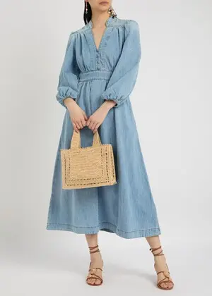 Zimmermann Lucky Midi Dress - Denim - 50% Off | Editorialist
